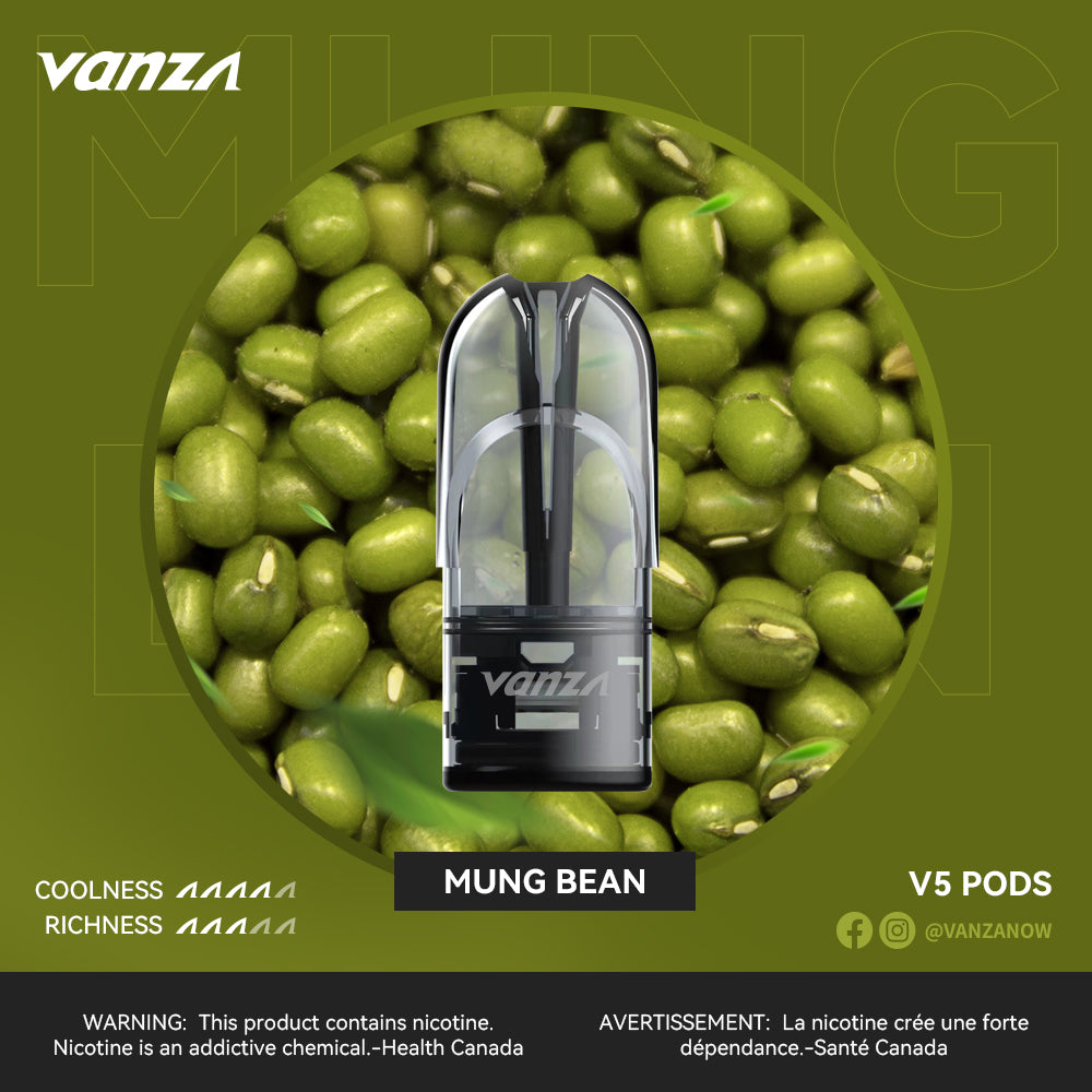 Vanza V5 Pods (Compatible Pods) - Mung Bean (Green bean) – Vape Kingdom