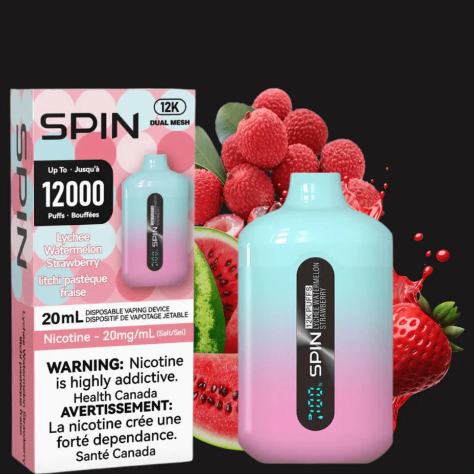 Spin 12K (12000) Disposable Vape - Lychee Watermelon Strawberry – Vape ...