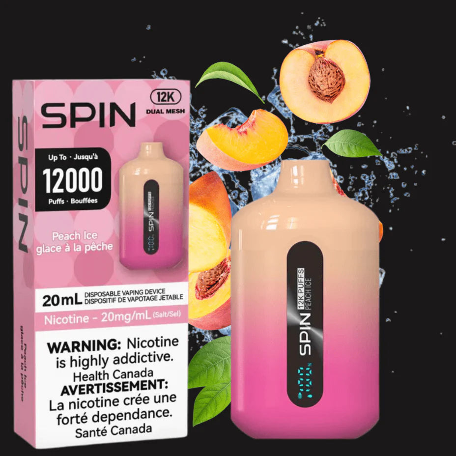 Spin 12K (12000) Disposable Vape - Peach Ice – Vape Kingdom