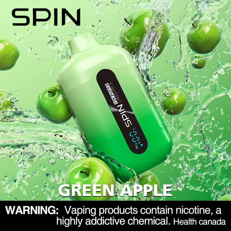 Spin 12K (12000) Disposable Vape - Green Apple – Vape Kingdom